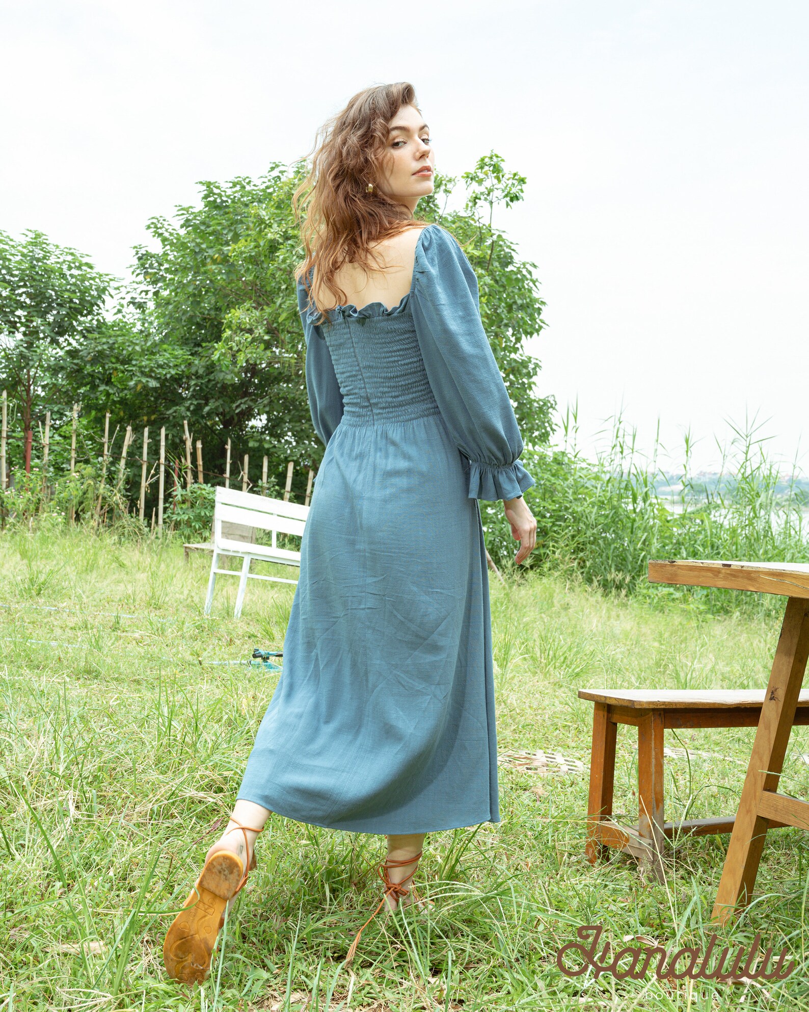 Linen Women Dress-Linen Smocked Dress-Linen Summer Dress-Linen | Etsy