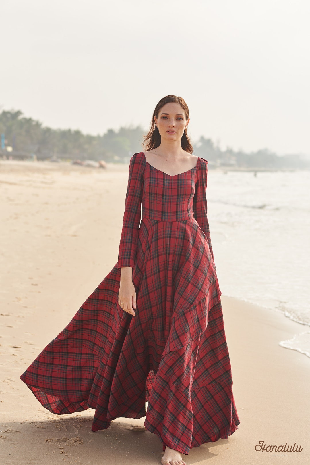 Cotton Maxi Dress-cotton Formal Dress-cotton Simple Ruffle Maxi Floor ...