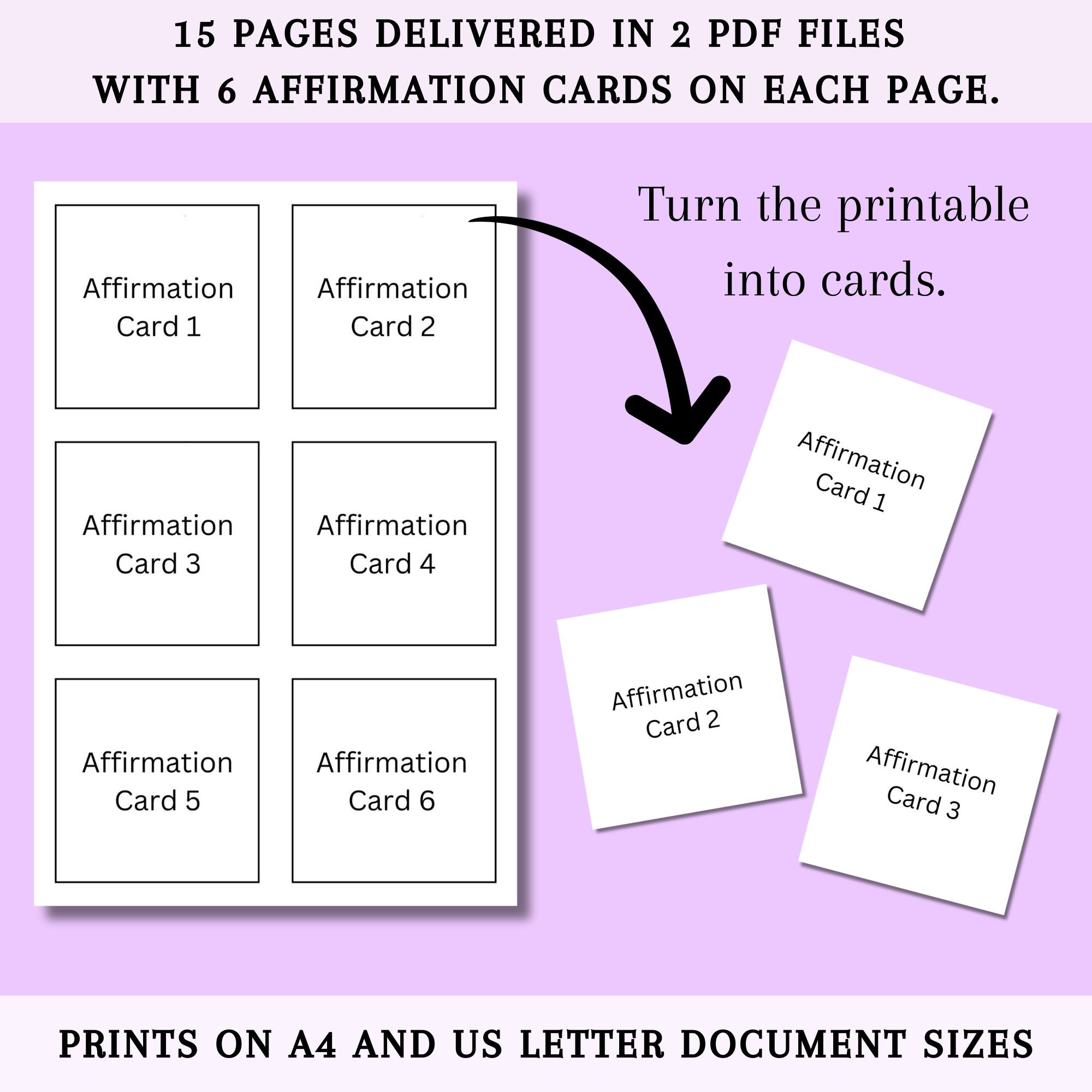 90 Printable Self-care Affirmation Cards Self-love Affirmations Self ...