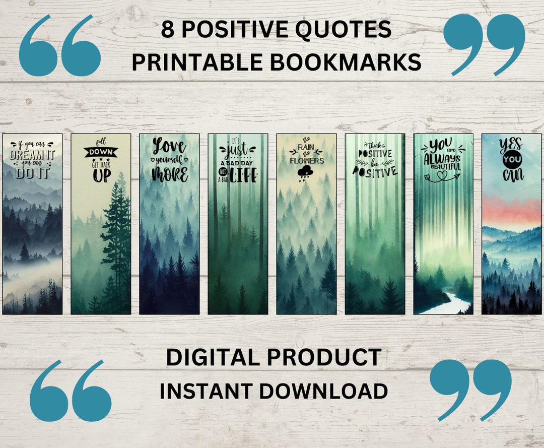 8 Mindset Bookmarks, Positive Bookmarks, Quotes Bookmarks, Bookmark ...