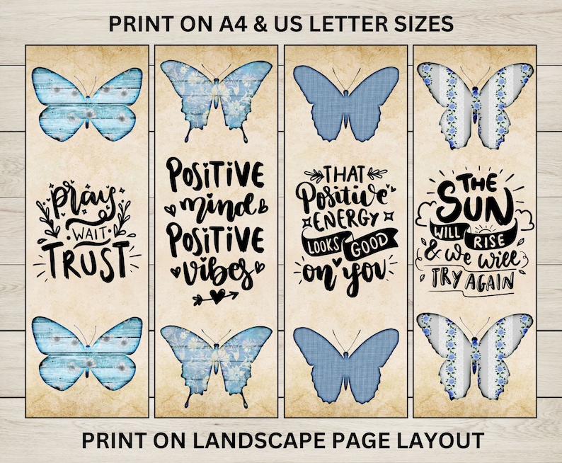 8 Positive Printable Bookmarks, Motivational Bookmarks, Mindset ...