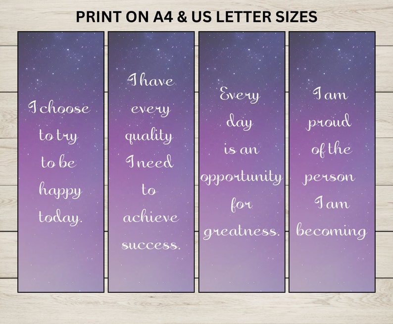 8 Positive Affirmation Printable Bookmarks, Self-love Bookmarks ...