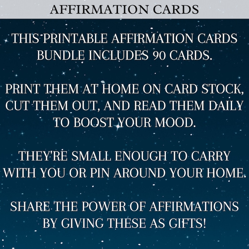 90 Printable Bedtime Affirmation Cards | Nighttime Affirmations ...