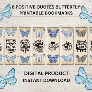 8 Positive Printable Bookmarks, Motivational Bookmarks, Mindset ...