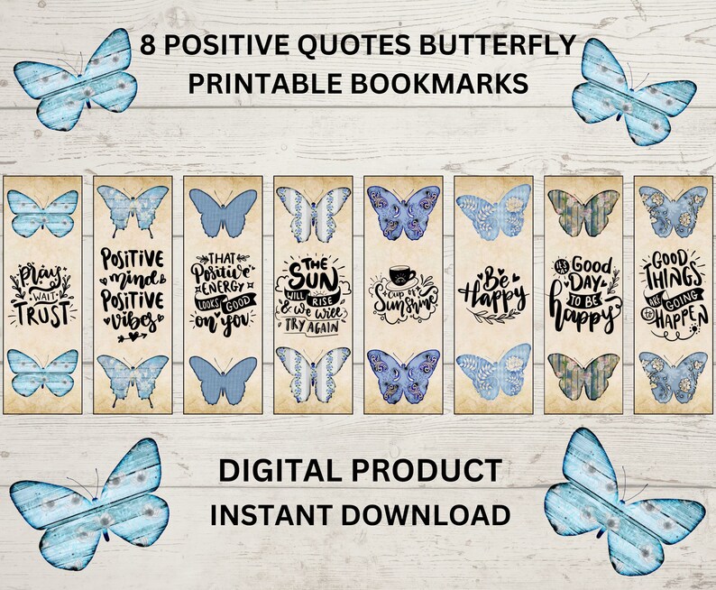 8 Positive Printable Bookmarks, Motivational Bookmarks, Mindset ...