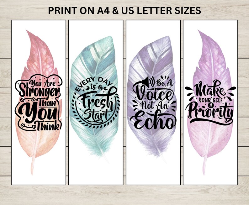 8 Positive Printable Bookmarks, Motivational Bookmarks, Mindset ...