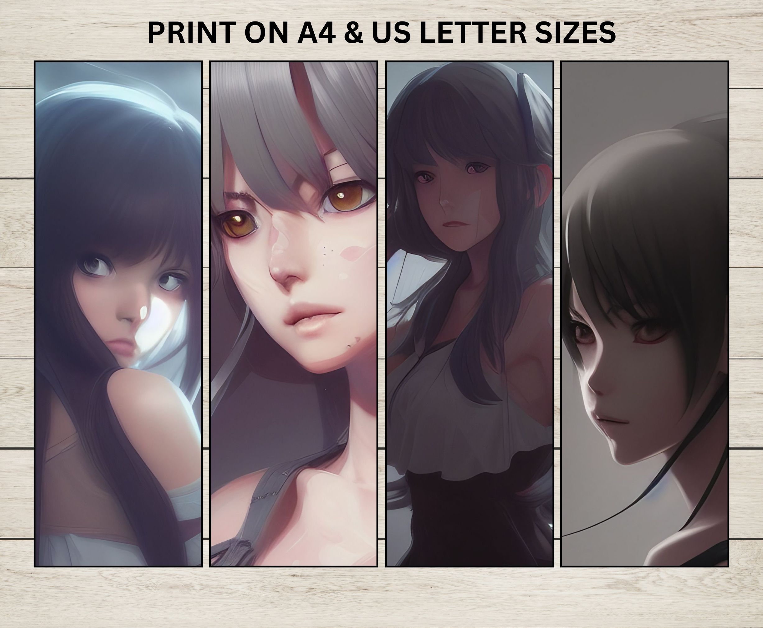 Anime Girl Bookmarks, Printable Bookmarks, Bookmarks Bundle, Anime ...