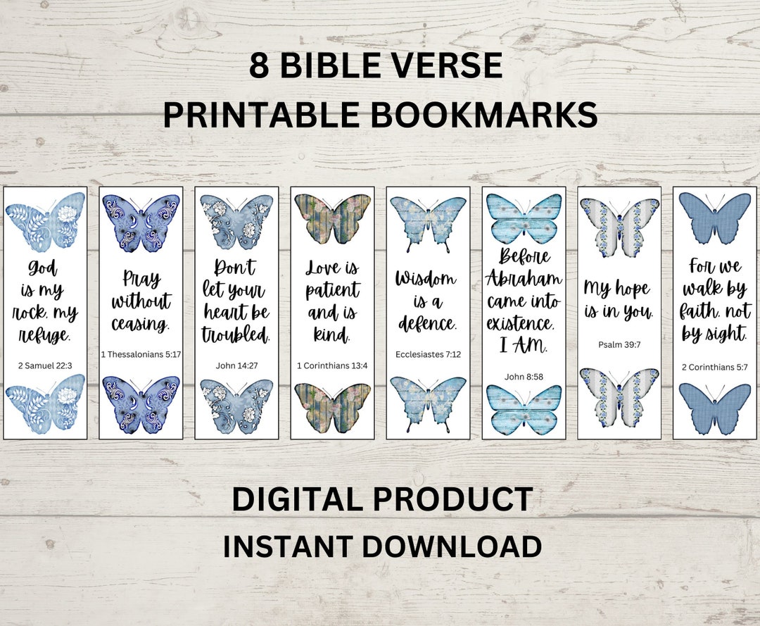 Bible Verse Printable Bookmarks, Scripture Bookmarks, Religious ...