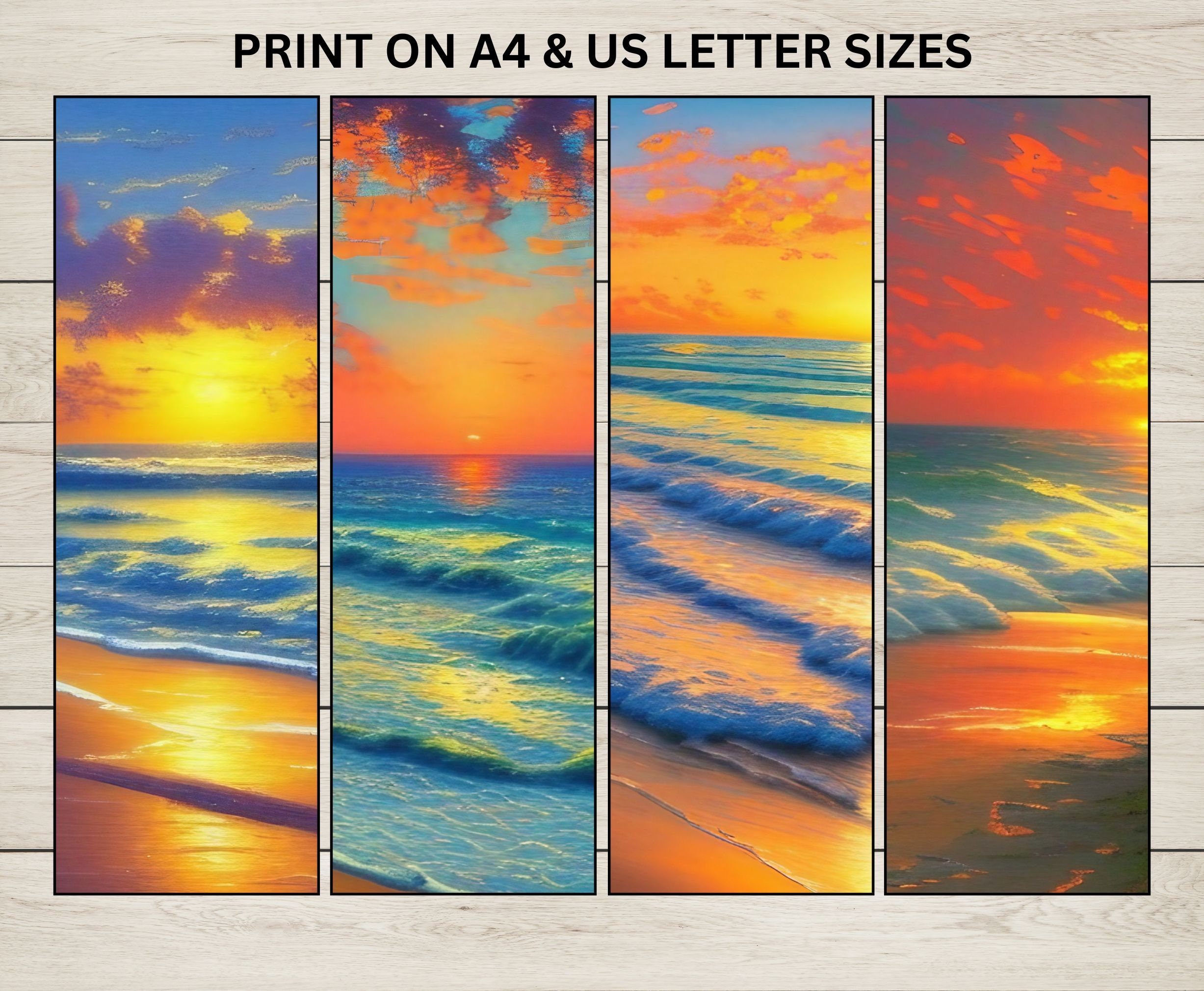 8 Beach Printable Bookmarks, Sunset Bookmarks, Summer Bookmarks ...