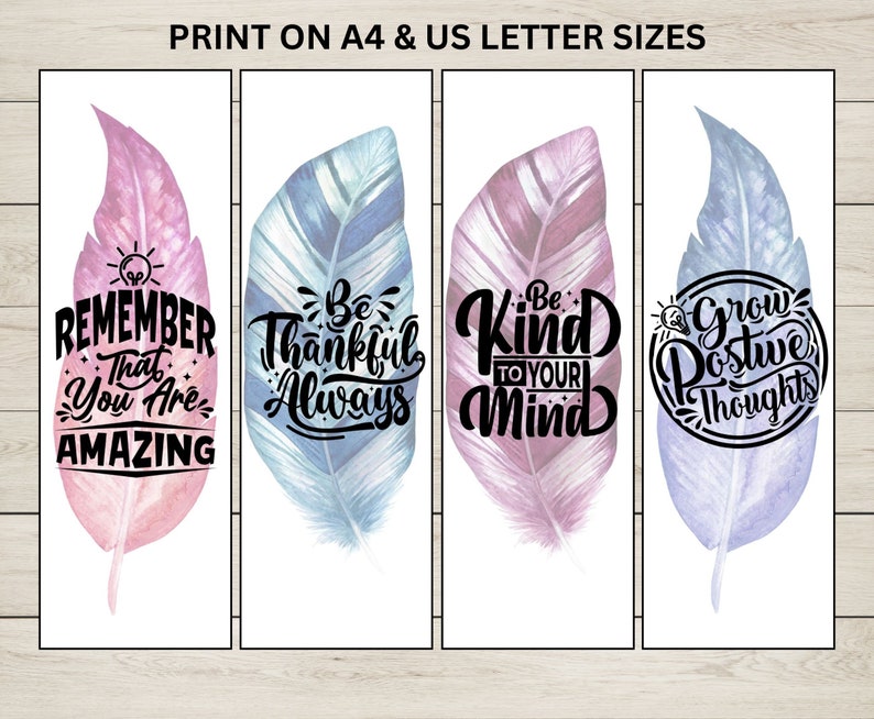 8 Positive Printable Bookmarks, Motivational Bookmarks, Mindset ...