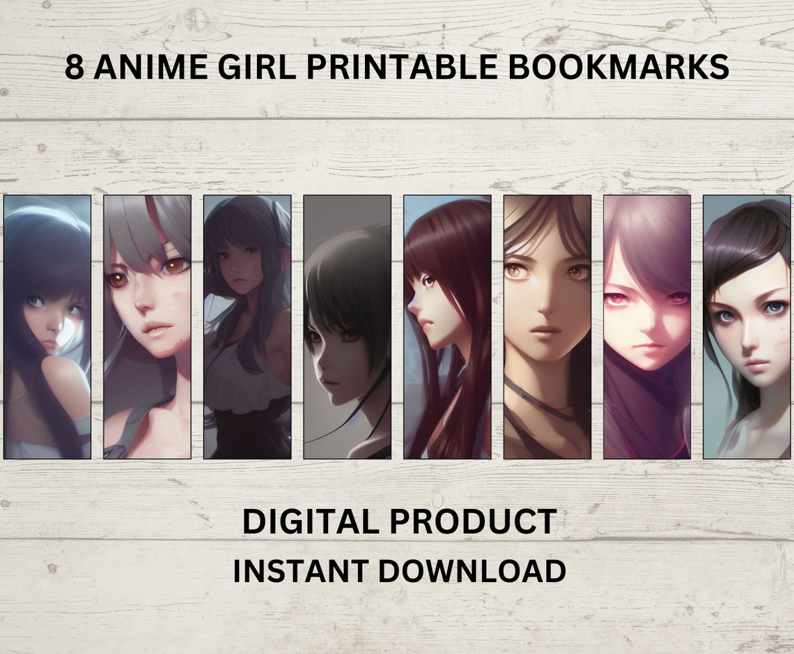 Anime Girl Bookmarks Printable Bookmarks Bookmarks Bundle - Etsy