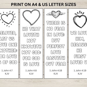 Printable Colouring Bookmarks, Print at Home Bookmark, KJV Bible Verse ...