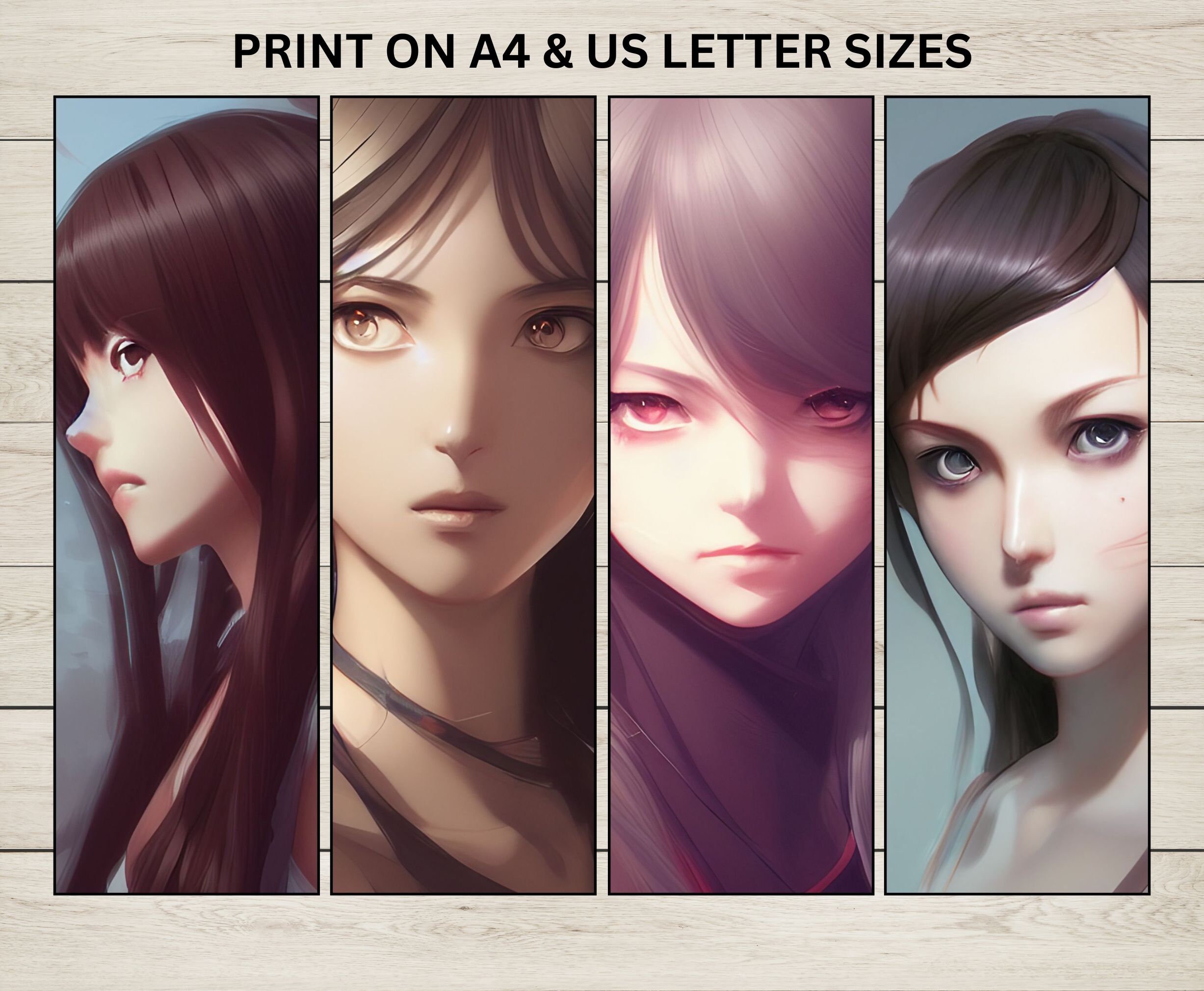 Anime Girl Bookmarks, Printable Bookmarks, Bookmarks Bundle, Anime ...
