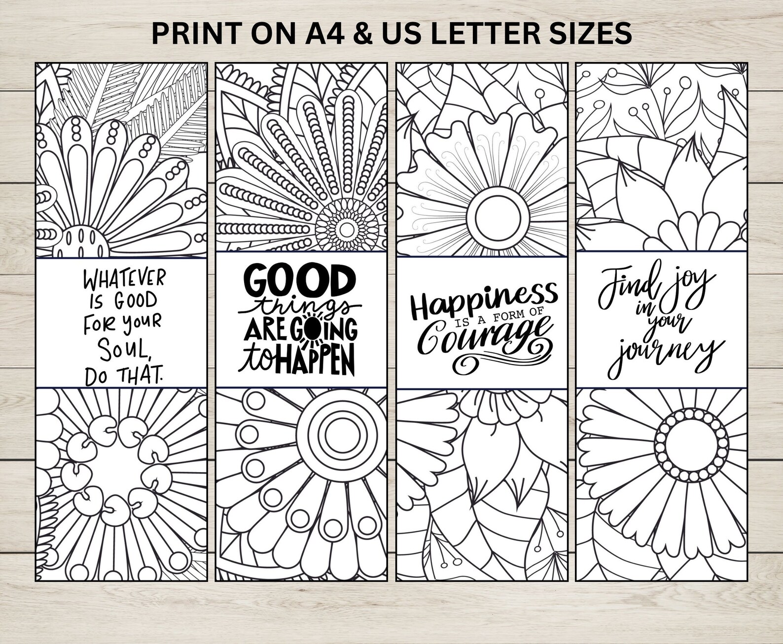 Printable Colouring Bookmarks, Positive Quotes Bookmarks, Mindset ...