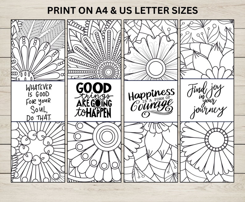 Printable Colouring Bookmarks, Positive Quotes Bookmarks, Mindset ...