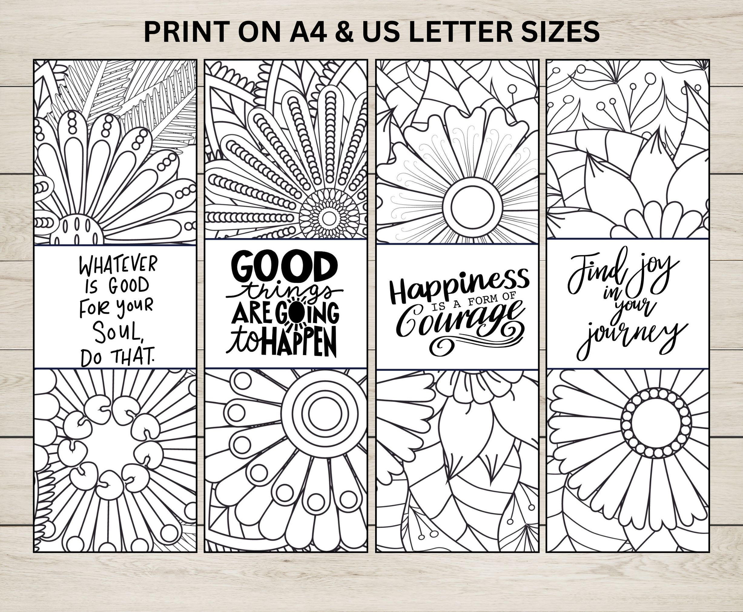 Printable Colouring Bookmarks, Positive Quotes Bookmarks, Mindset ...
