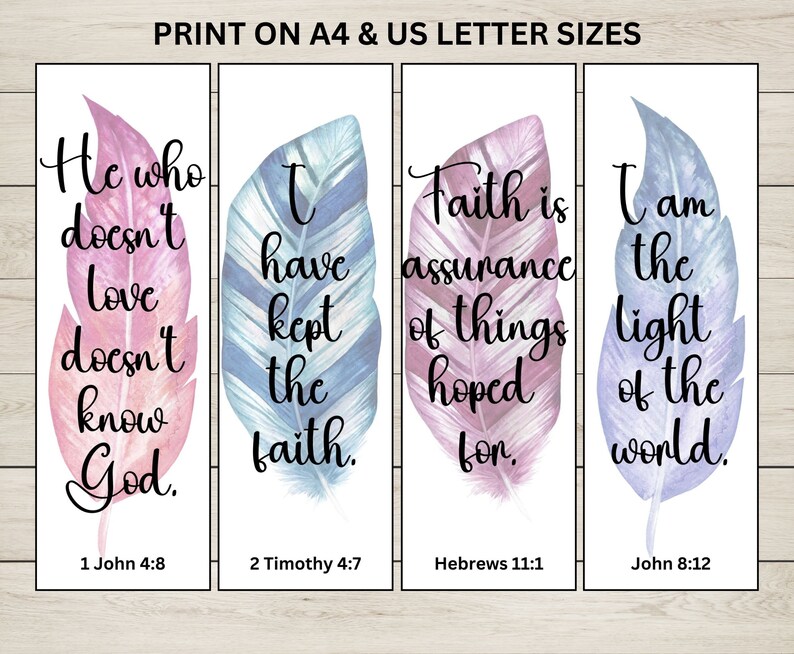 Bible Verse Printable Bookmarks, Scripture Bookmarks, Religious ...