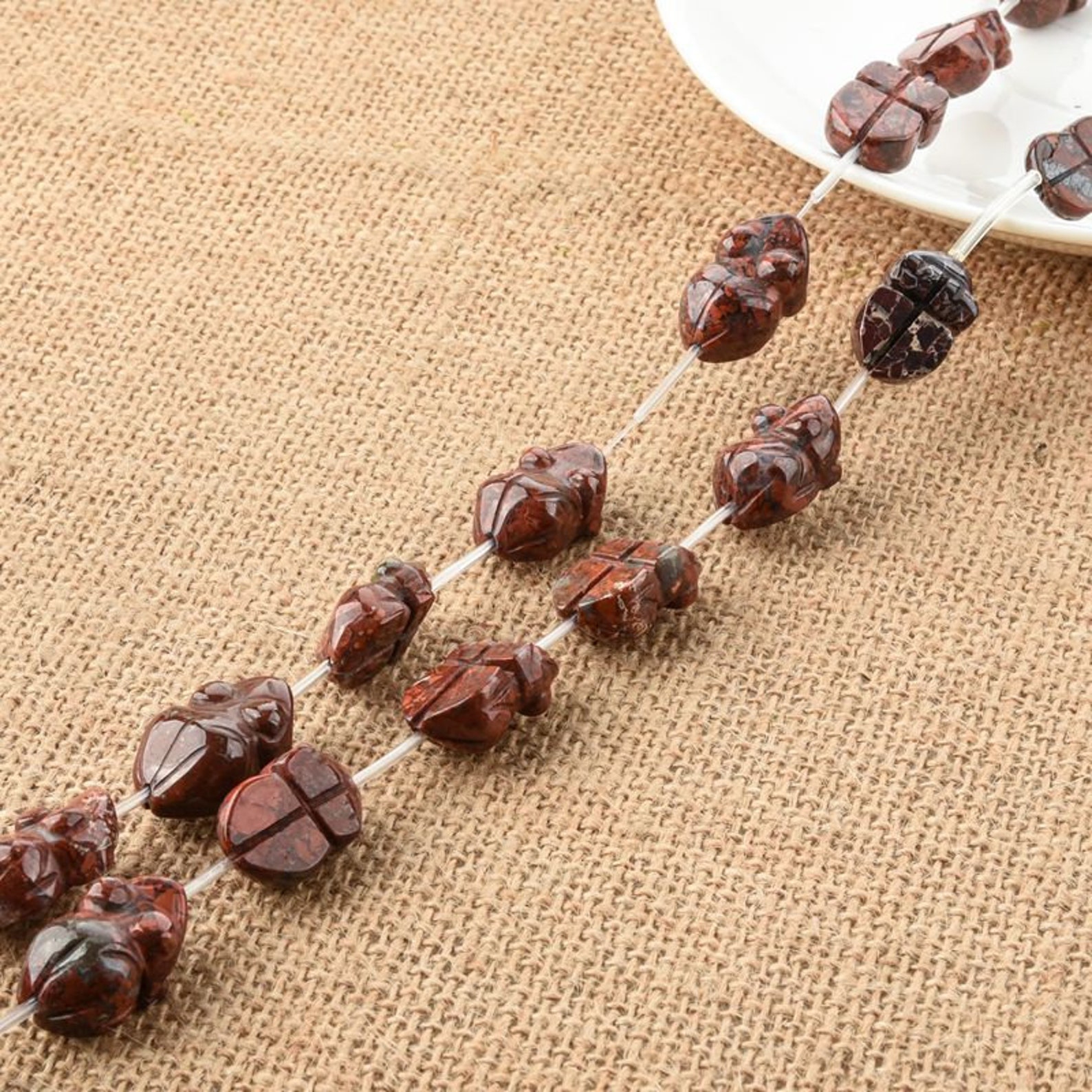 12pcs One Strand Red Breccia Jasper Carved Mini Frog Beads - Etsy