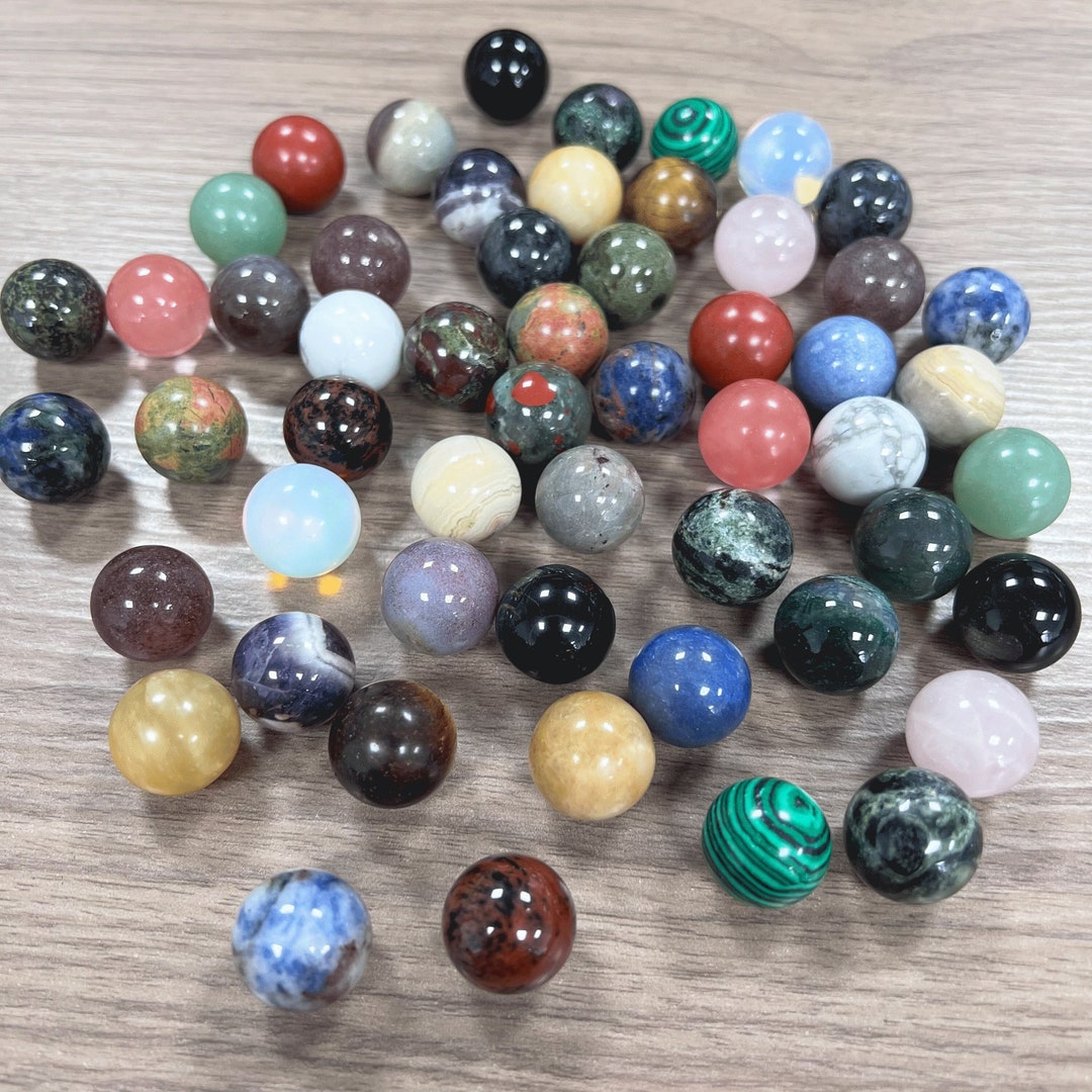 10 Pcs/lot 16mm Crystal Sphere, Assorted Crystal Ball, Mixed Gemstone ...