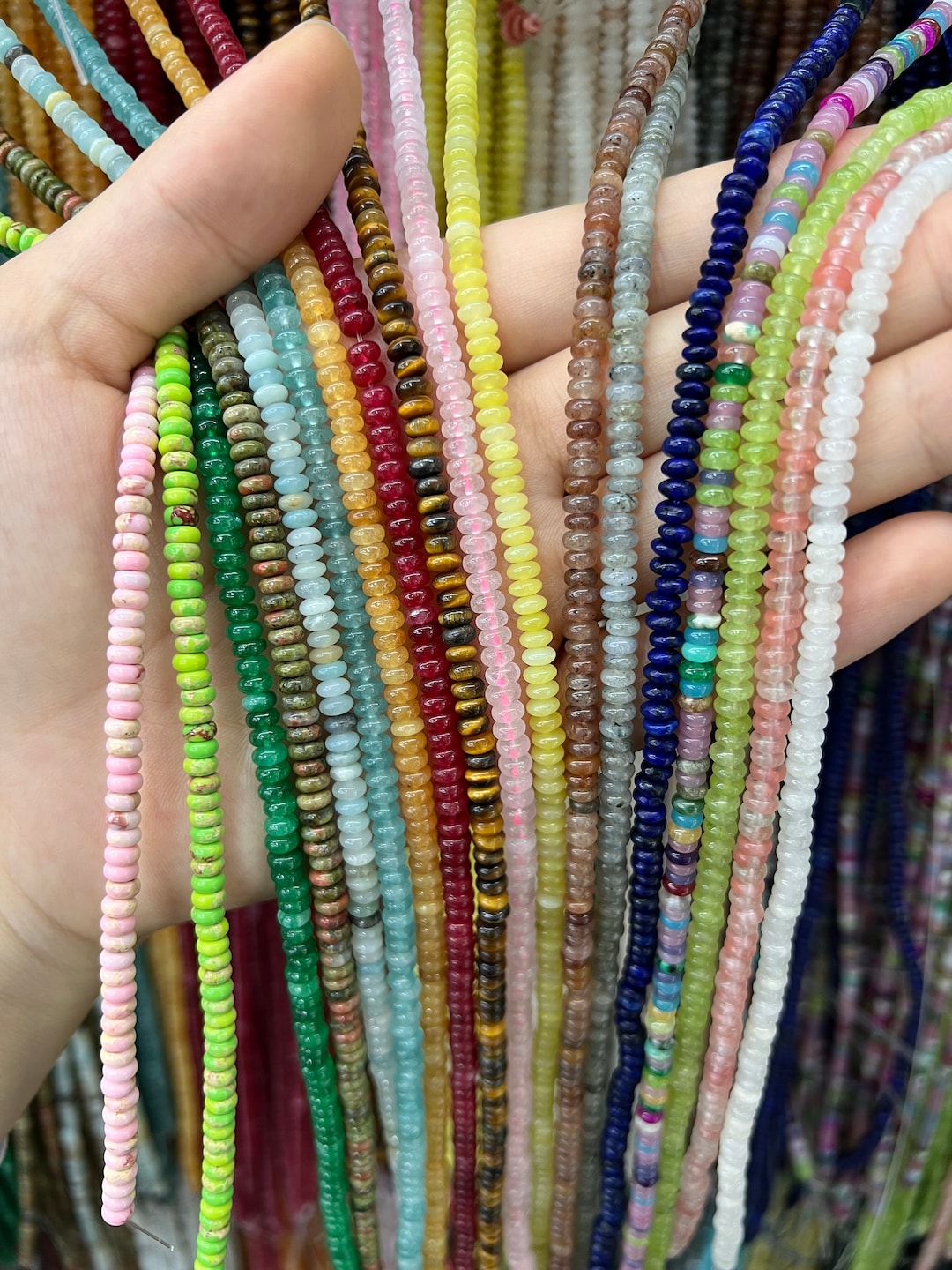 60+ Kinds 2*4mm Rondelle Beads, Flat Rondelle Beads, Rainbow Assorted ...