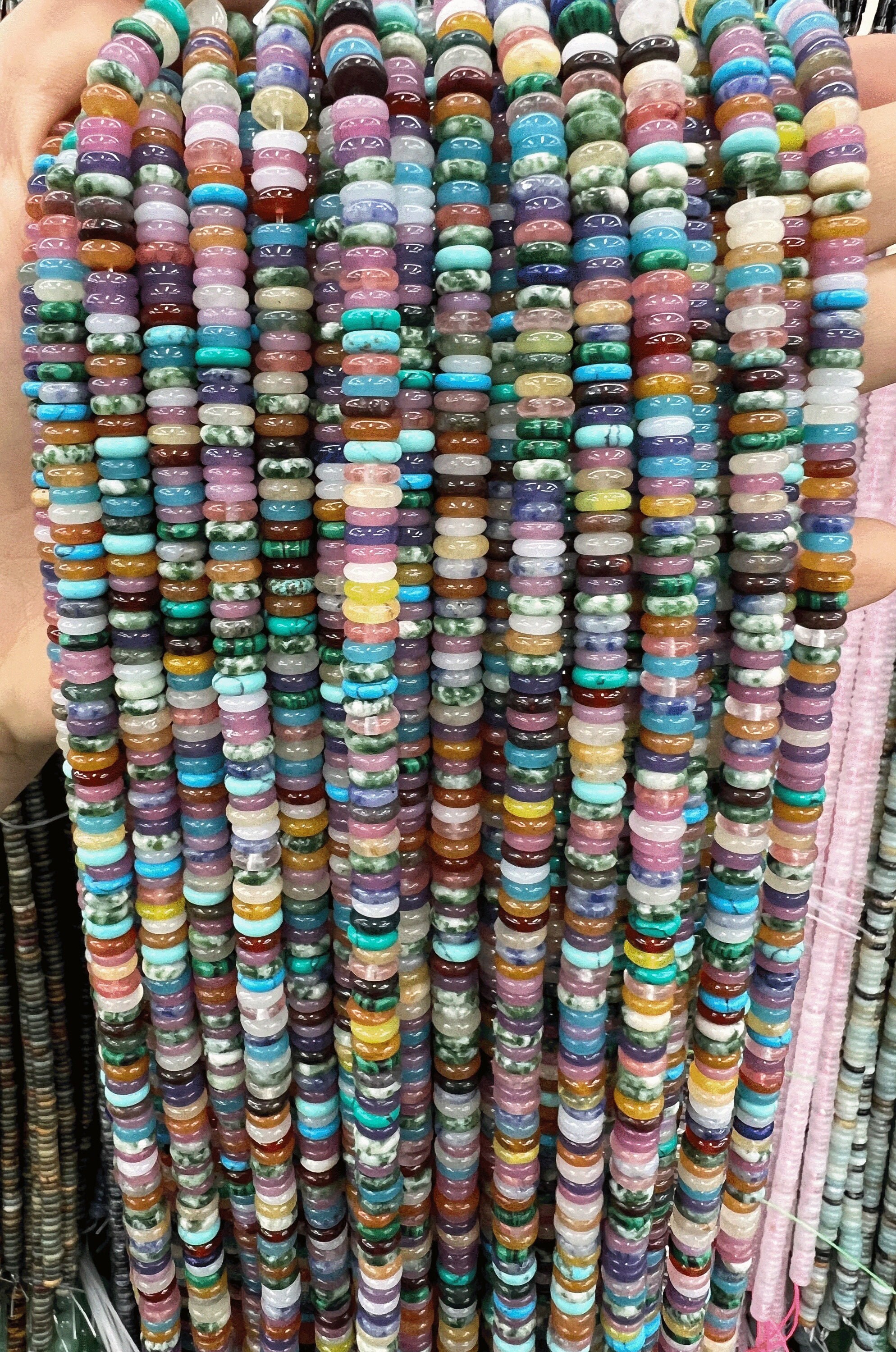 26mm Multi Color Assorted Rainbow Gemstone Stone Flat - Etsy