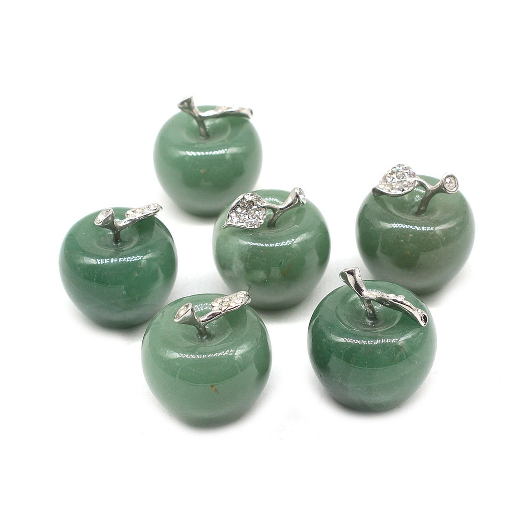 Multiple Crystal Apple Carving Statue, Hand Carved Gemstone Apple ...