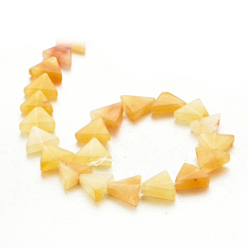 Yellow Jade Gemstone Triangle Beads 18mm Full Strand Wholesale - Etsy