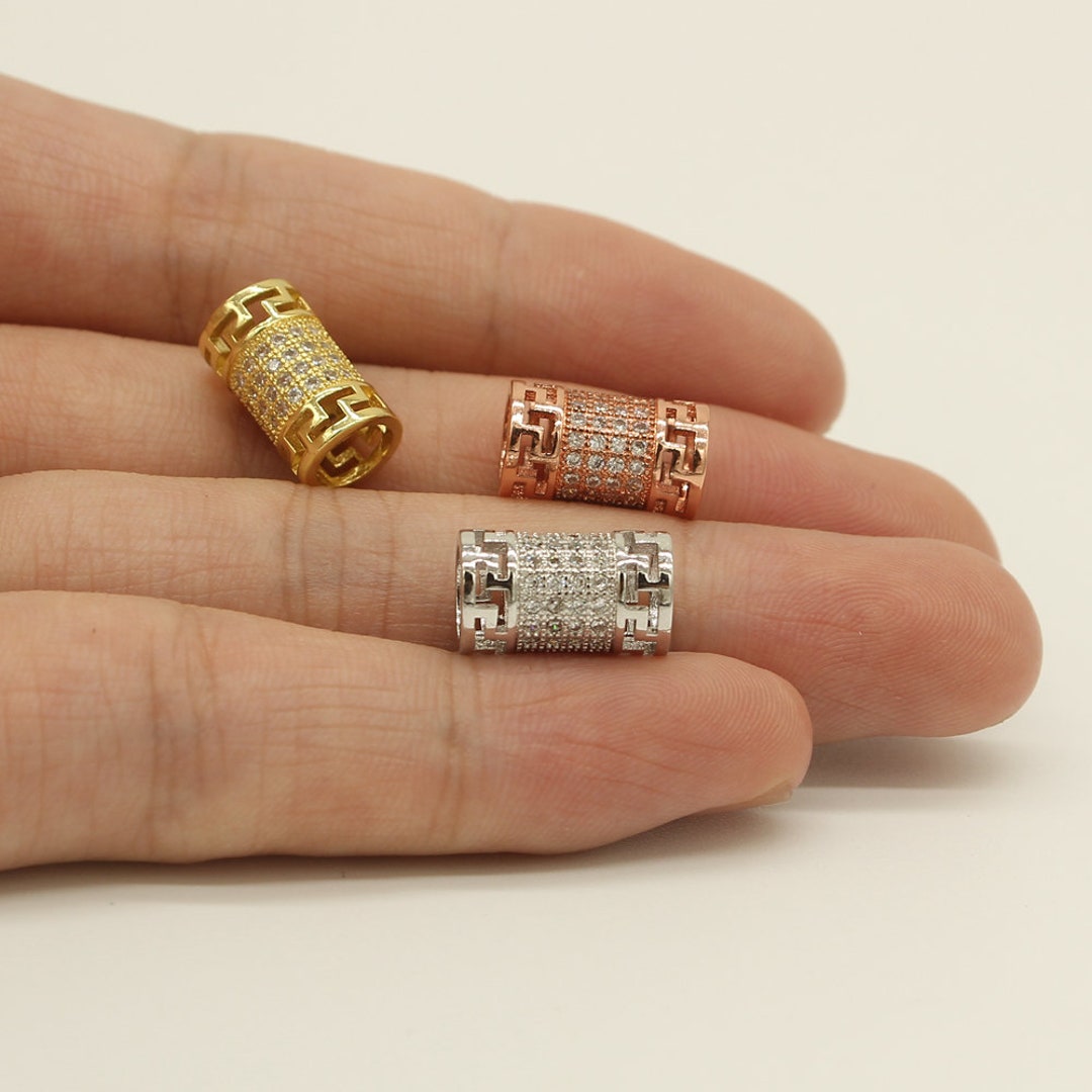 813mm Drum Barrel Space Beads Micro Pave Beads / CZ Bead / - Etsy