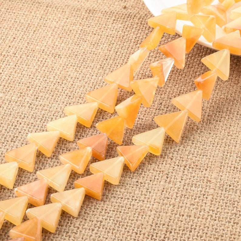 Yellow Jade Gemstone Triangle Beads 18mm Full Strand Wholesale - Etsy