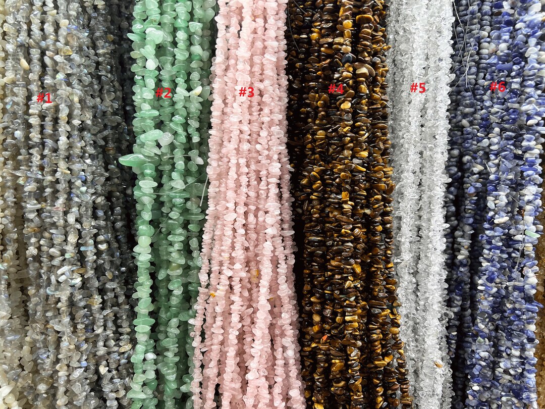 Mini Crystal Chip Bead Strand, Gemstone Chip Beads Bulk, Drilled ...