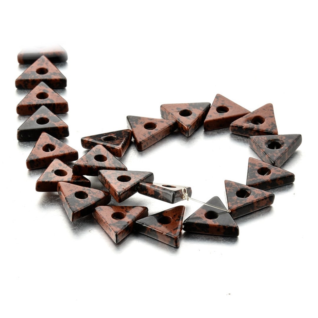One Strand Mahogany Obsidian Stone Triangle Beads 18mm - Etsy
