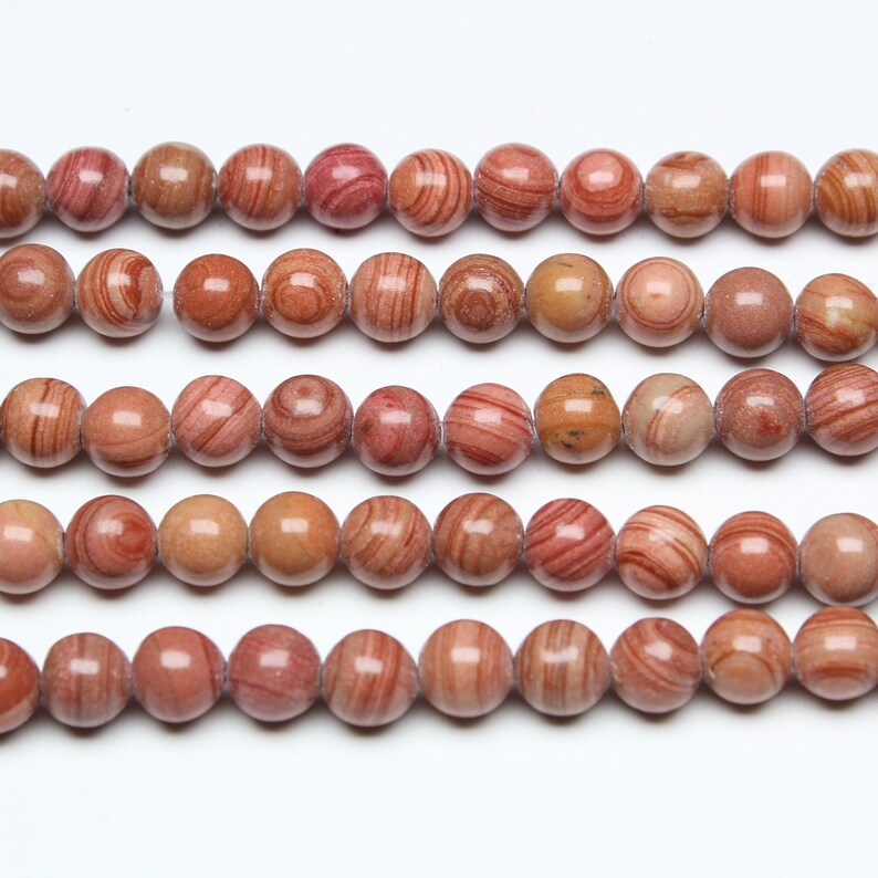 Red Line Jasper Beads Smooth Round Gemstone Loose Beads 6mm - Etsy