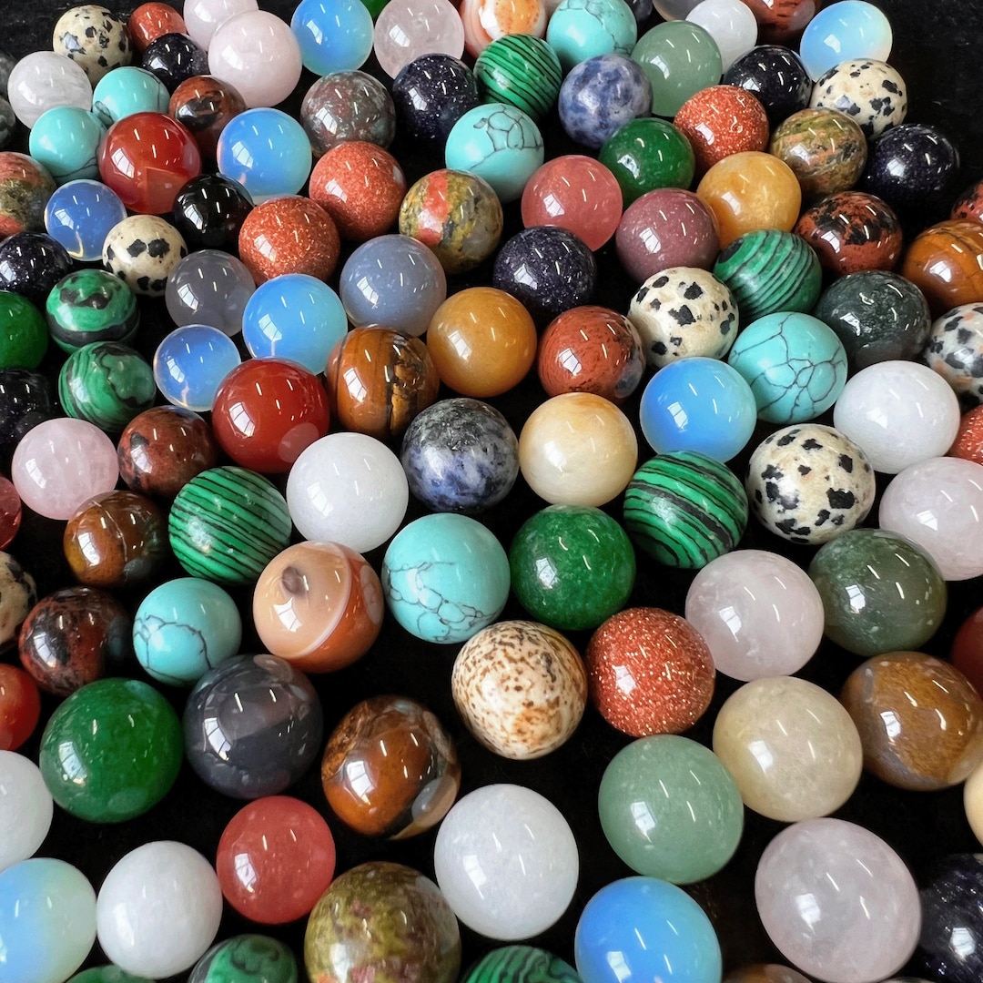 5pcs Mini Crystal Sphere, No Hole Round Bead, Quartz Crystal Ball, DIY ...