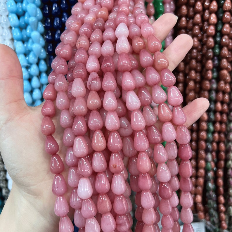 10*14mm Natural Teardrop Shape Gemstone Beads for Jewelry Making, Stone ...