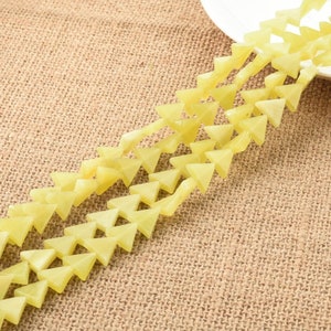One Strand Lemon Jade Stone Triangle Beads 12mm Full Strand Wholesale ...