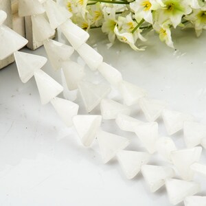 One Strand White Quartz Stone Triangle Beads 20mm Full Strand Wholesale ...