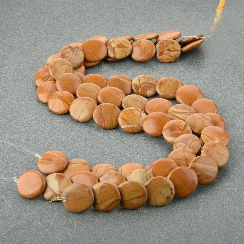 Petrified Wood Agate Yellow Round Overlapping Beads 18mm for - Etsy