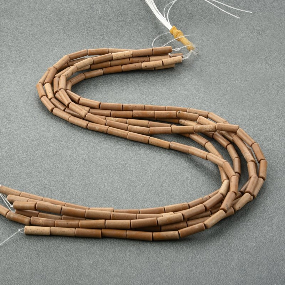 One Strand Sand Stone Round Smooth Cylinder Tube Natural - Etsy