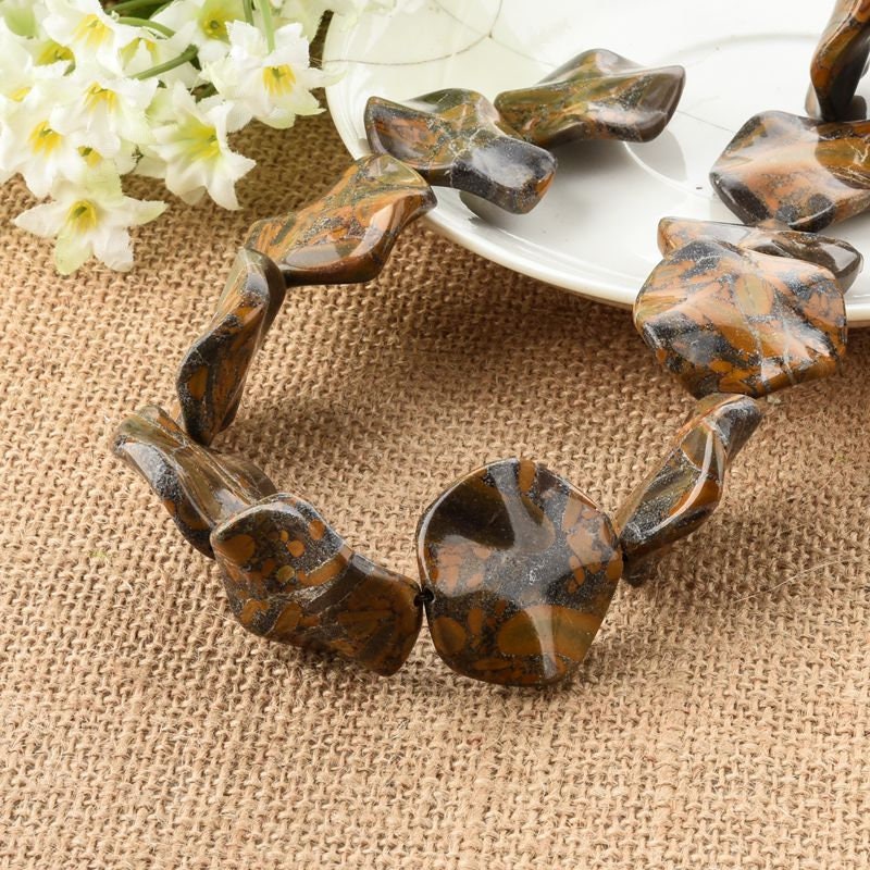 Bamboo Leaf Agate Yellow Wavy Round Gemstone Beads 30mm Wholesale - Etsy