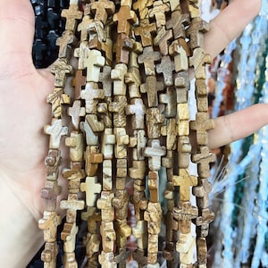 Gemstone Cross Beads, Spacer Beads, DIY Jewelry, 12*16mm Cross Loose ...