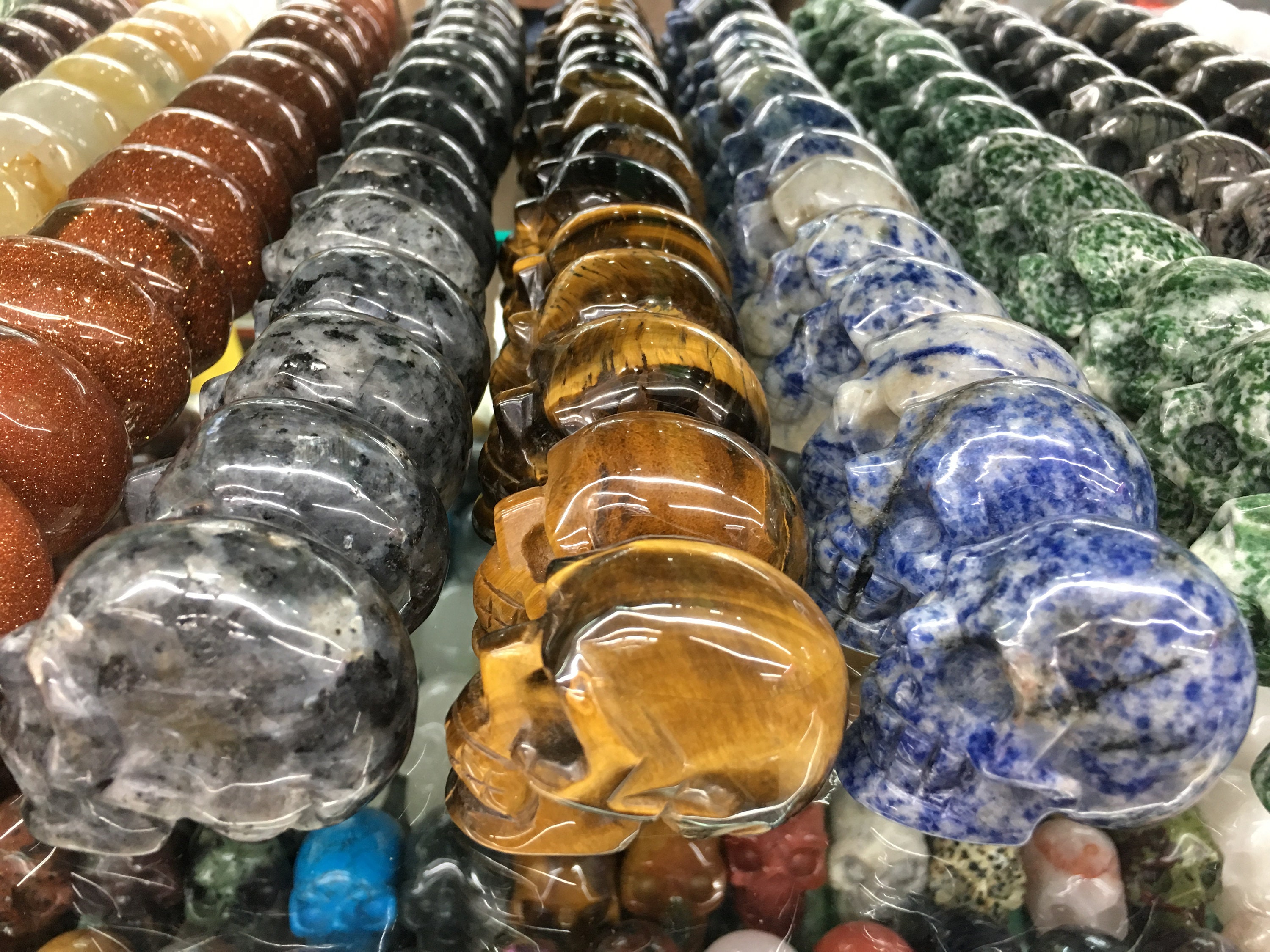 2 Crystal Skull Statue Gemstone Skull Hand Carved - Etsy