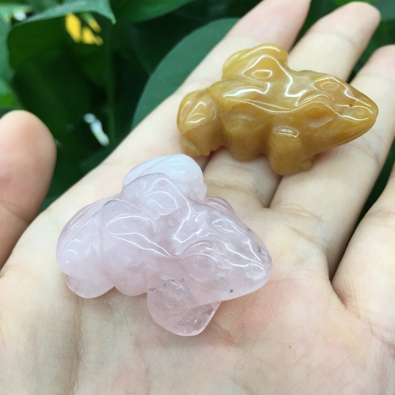 1.5 Crystal Frog Statue Hand Carved Gemstone Figurine | Etsy