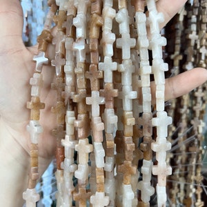 Gemstone Cross Beads, Spacer Beads, DIY Jewelry, 12*16mm Cross Loose ...