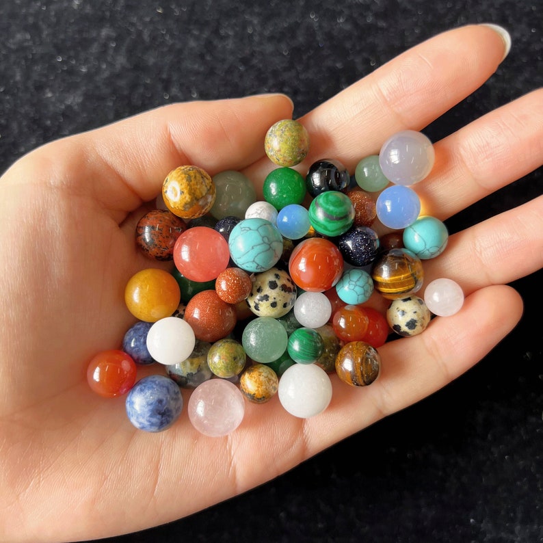 5pcs Mini Crystal Sphere No Hole Round Bead Quartz Crystal - Etsy