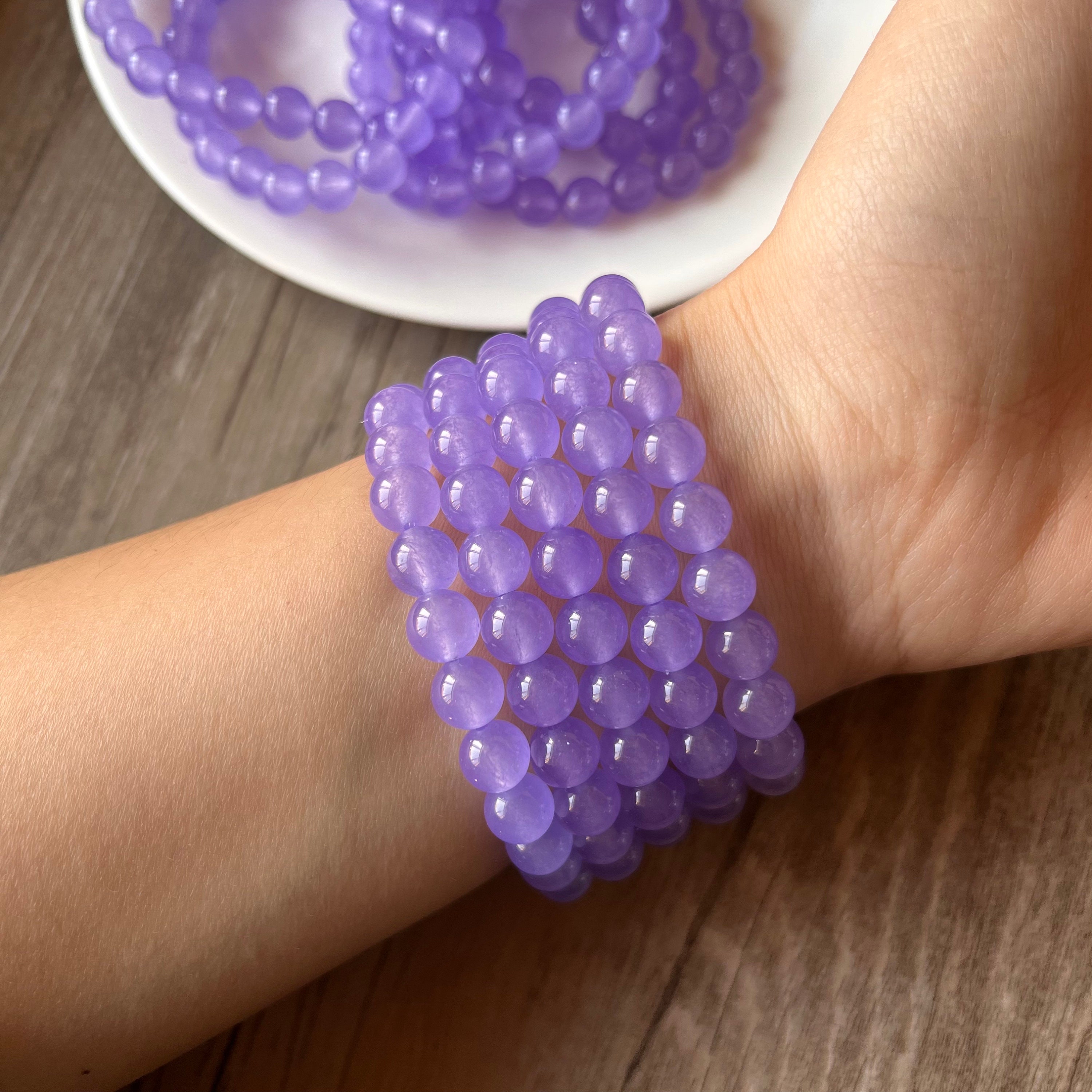 6 Pcs Wholesale Bracelet 8mm Dyed Jade Beaded Bracelet for - Etsy