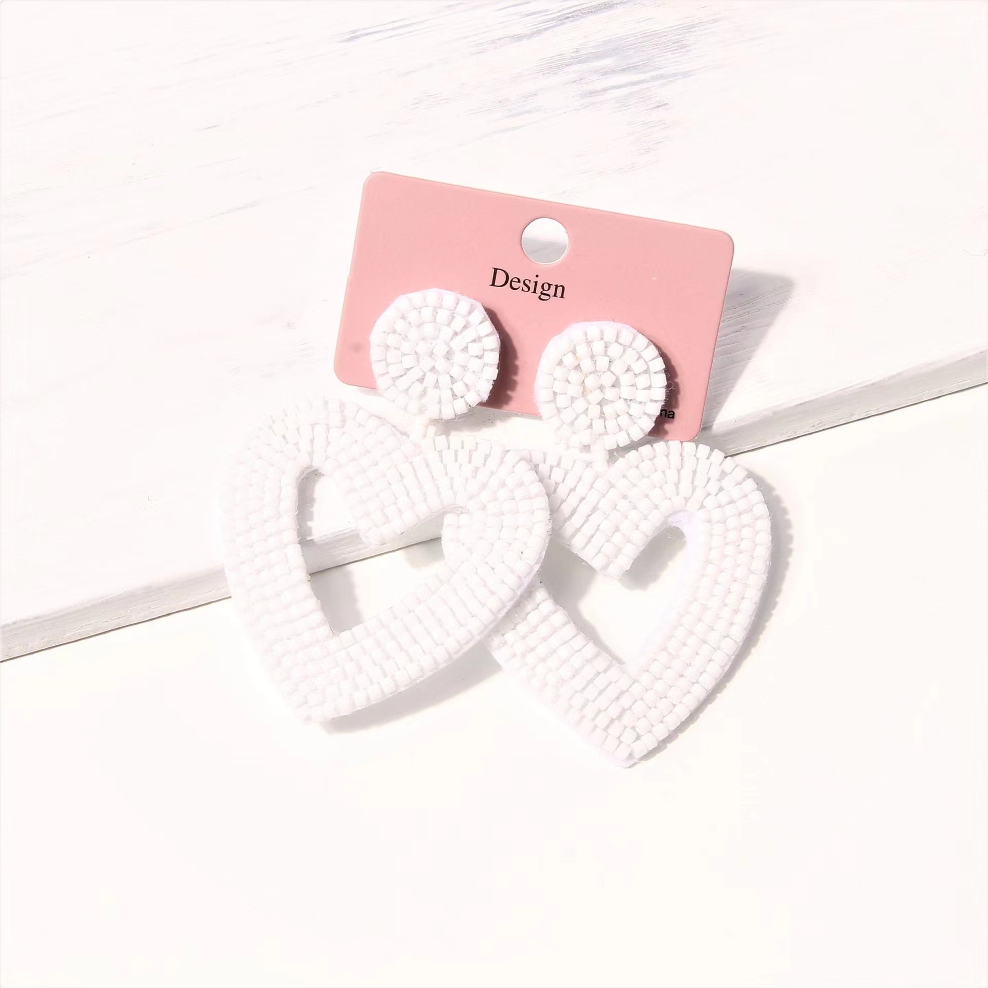 Heart Beaded Earrings, Handmade Earring, Love Heart Shape Earring ...