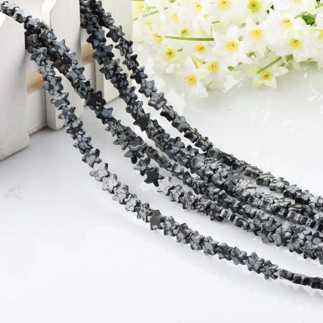 Black Snowflake Obsidian Star 8mm Loose Beads Full Strand Wholesale - Etsy
