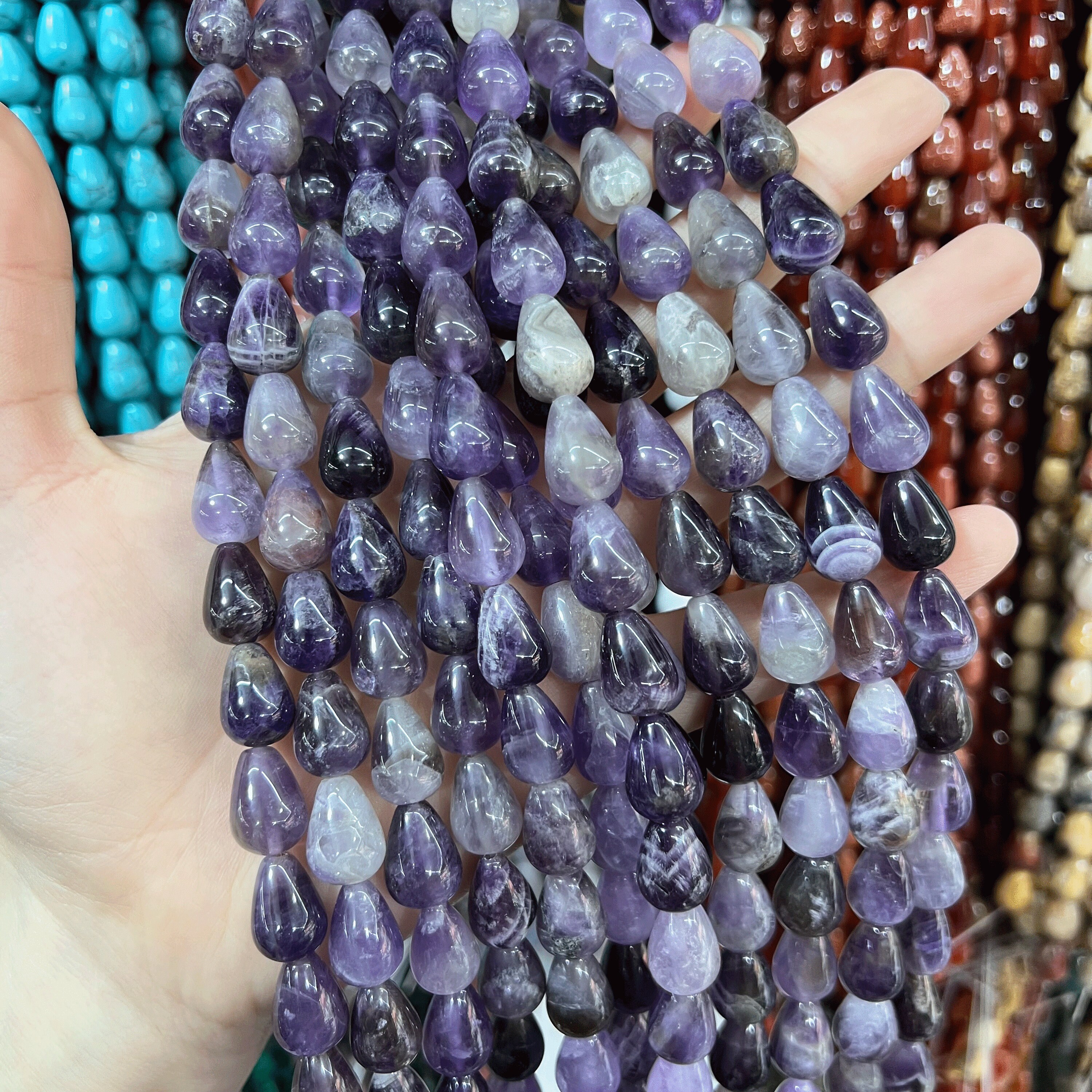 10*14mm Natural Teardrop Shape Gemstone Beads for Jewelry Making, Stone ...