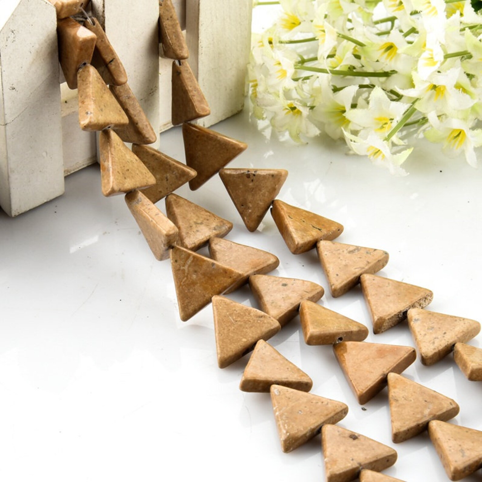 One Strand Sandstone Triangle Beads 20mm - Etsy