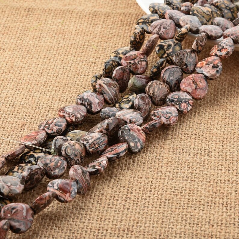 Leopard Skin Jasper Heart Shaped Beads 15mm Loose Beads - Etsy